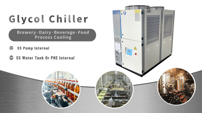 Industrial Low Temperature Glycol Chiller with High Water Flow and ...